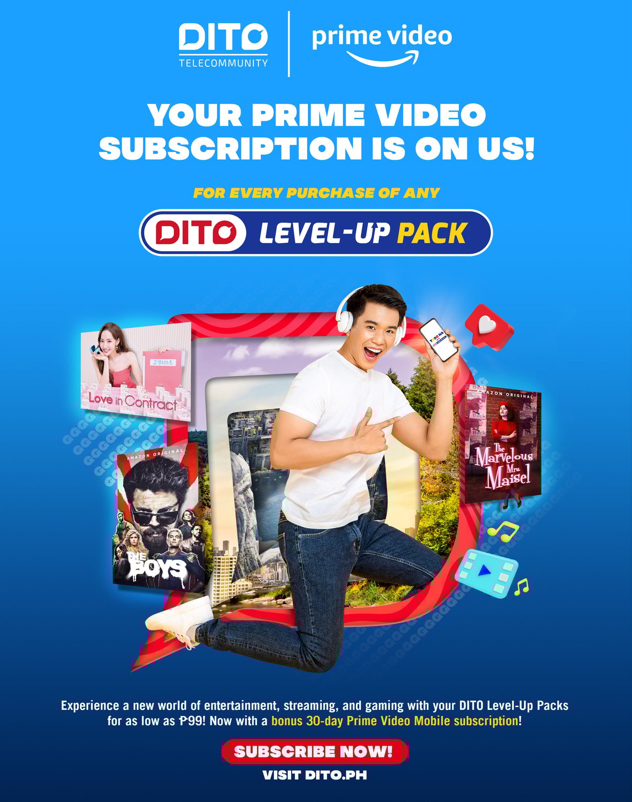 DITO Level Up Plan subscribers to enjoy Bonus 30-day Prime Video Mobile ...