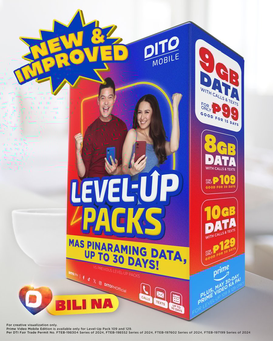 DITO Launches New and Improved Level-Up Packs with More Data and Prime ...